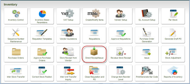 Materials Management - Direct Issue